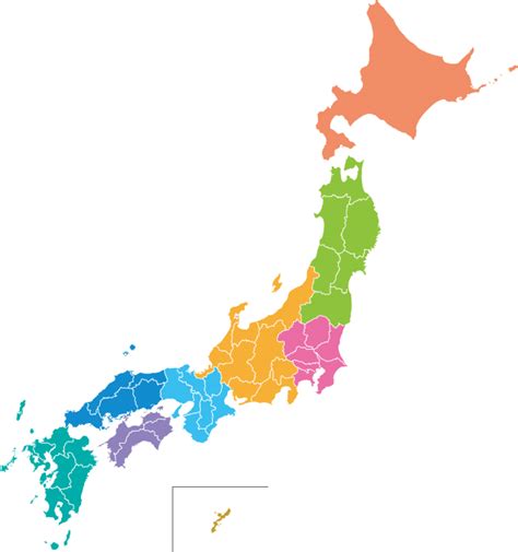 日本地図データ地方区分色分け 無料イラスト素材素材ラボ