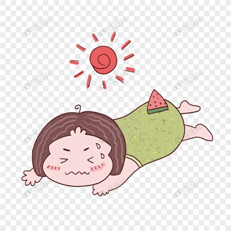 流汗的小女孩元素素材下载 正版素材401376208 摄图网