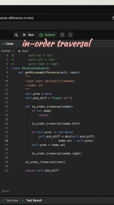 Leetcode 530 Minimum Absolute Difference In Bst Faang