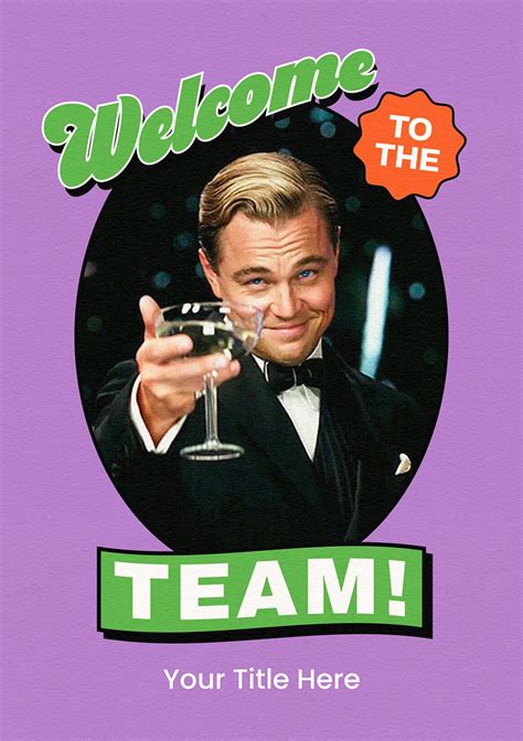 Classy Welcome To The Team Gatsby Style Card