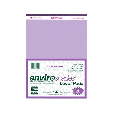 Roaring Spring Paper Products Legal Pads Recycled Orchid Paper 85 X