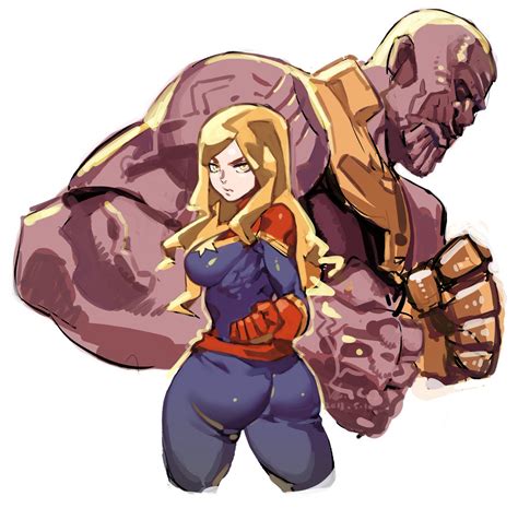 Ireading Captain Marvel Thanos Marvel Commentary Request 1babe 1girl Ass Bald Blonde