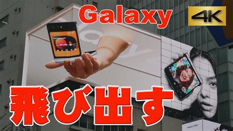 4K ネコ歩き飛び出すGalaxy Z Flip5 YouTube