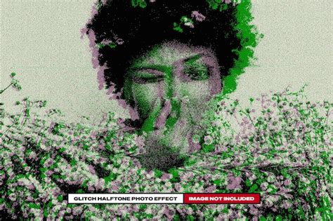 Premium Psd Glitch Halftone Photo Effect