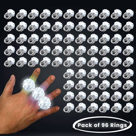 White Led Light Up Jelly Bumpy Flashy Rings 96