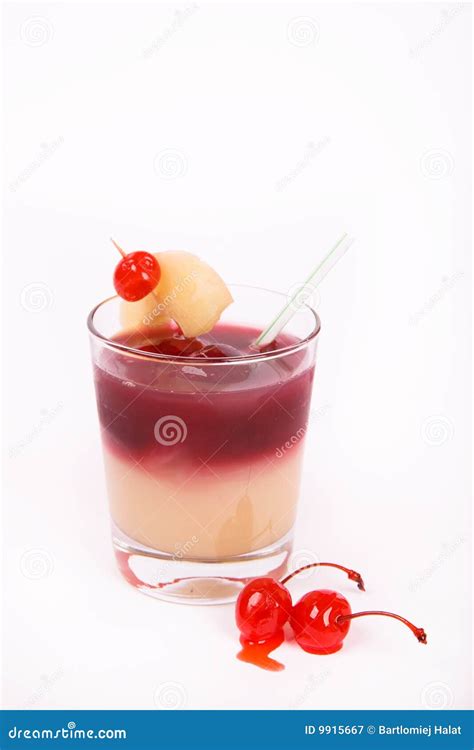 Cherry Alcohol Drink with Ice Stock Image - Image of cool, close: 9915667