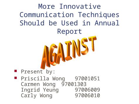 Ppt More Innovative Communication Techniques Should Be Used In Annual