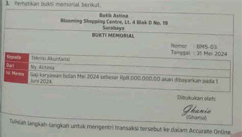 3 Perhatikan Bukti Memorial Berikut Tulislah StudyX