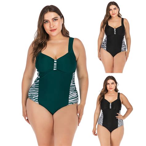 Sunsanly Wide Shoulder Straps Pads Backless Women Monokini Plus Size