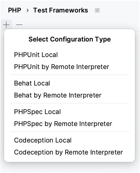 Test Frameworks Phpstorm Documentation