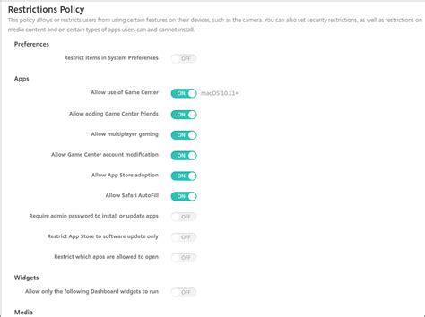 Restrictions Device Policy Citrix Endpoint Management™
