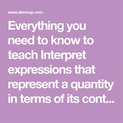 Everything You Need To Know To Teach Interpret Expressions That