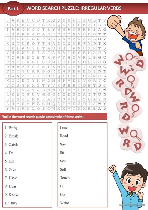 Word Search Puzzle Irregular Verbs English Esl Worksheets Pdf And Doc