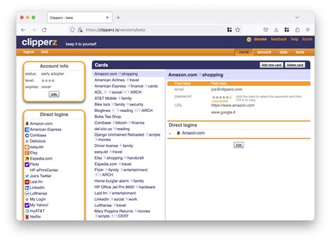 UI Evolution Clipperz Online Password Manager