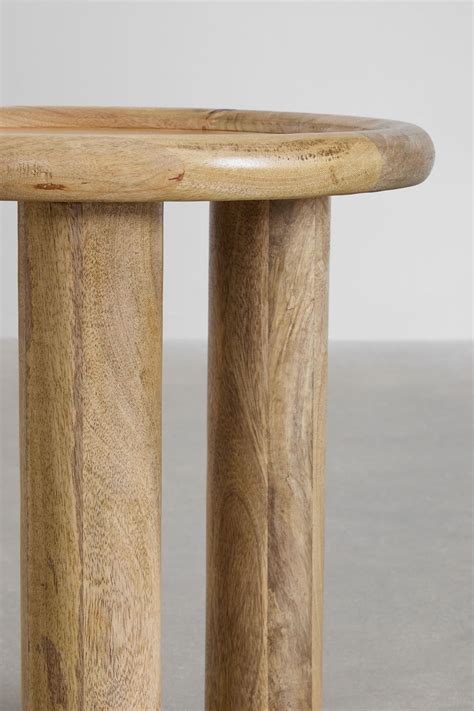 Round Side Table In Mango Wood Obiora Sklum