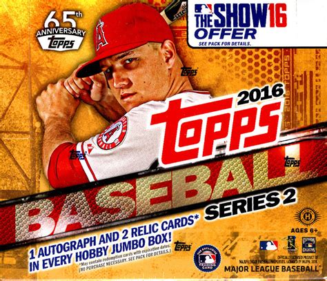 2016 Topps Series 2 Baseball Jumbo Hta Box Bp Sports Cards And
