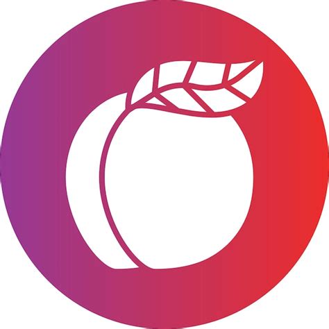 Diseño Vectorial Estilo Del Icono De Melocotón Vector Premium