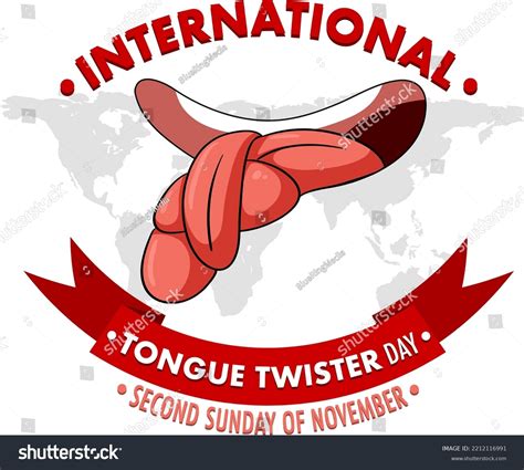 International Tongue Twister Day Banner Design Stock Vector Royalty