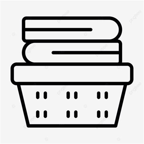 Laundry Basket Line Icon Vector Laundry Basket Icon Laundry Basket