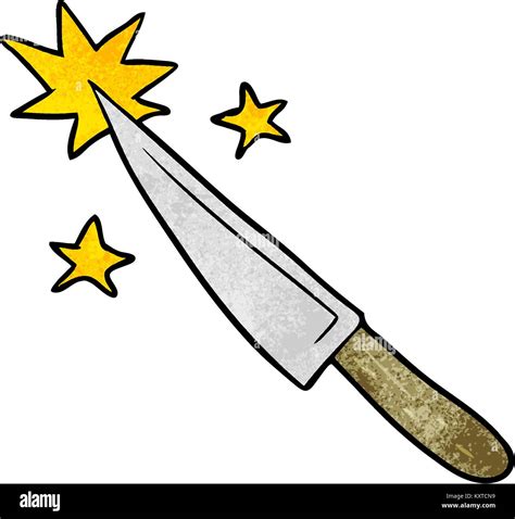 Cartoon Sharp Kitchen Knife Stock Vector Image Art Alamy