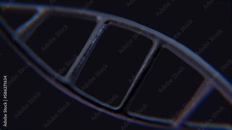 Futuristic Rotating White Dna Strand With Genetic Codes And Abstract