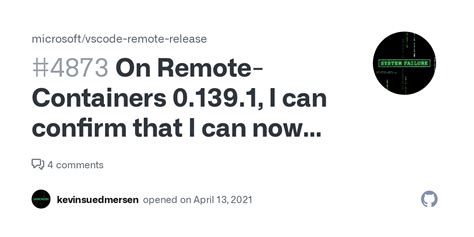 On Remote Containers 01391 I Can Confirm That I Can Now Open In