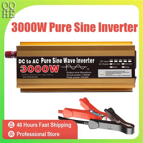 차량용 순수 사인파 인버터 전력 인버터 Dc 12v Ac 220v 소켓 컨버터 12v 220v 순수 사인 3000w 2200w Aliexpress