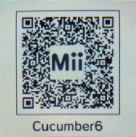 Scan This Mii Qr Code For 3ds2dswiiu Cucumber6 By