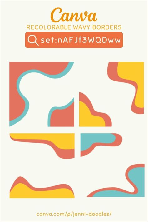 Canva Elements Keyword Colorful Wavy Border Frame Doodle SVG