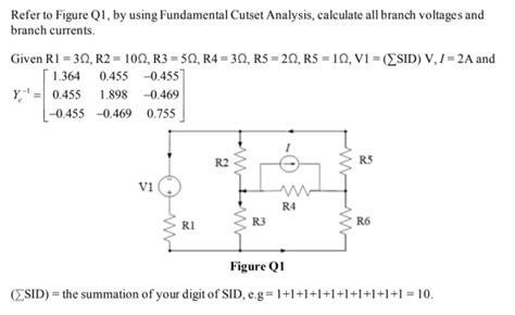 Solved Refer To Figure Q1 By Using Fundamental Cutset