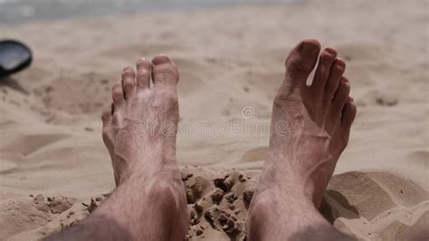 Pov Male Feet On Sand Stock Video Video Of Peaceful 328624819