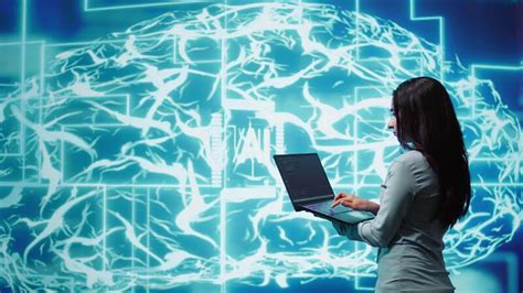 Computer Scientist Working On Laptop Programming Artificial Intelligence Computing Simulating