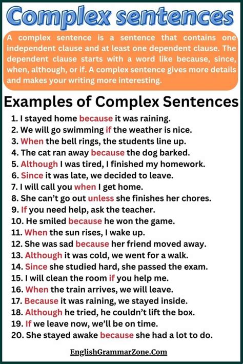 Example Of Complex Sentences Example Of Complex Sentences