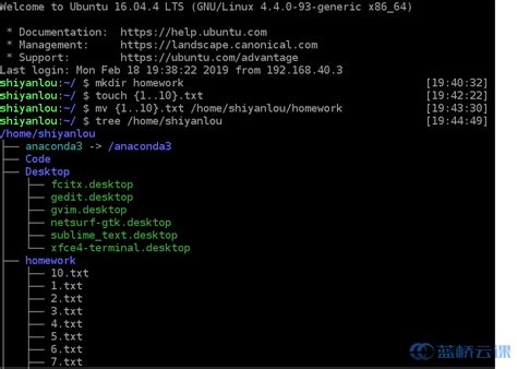 Linux 目录结构及文件基本操作 蓝桥云课