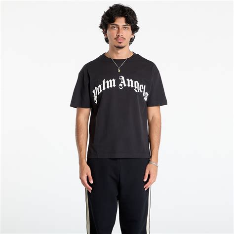 Trička Palm Angels Curved Logo Reg Tee Black Off White