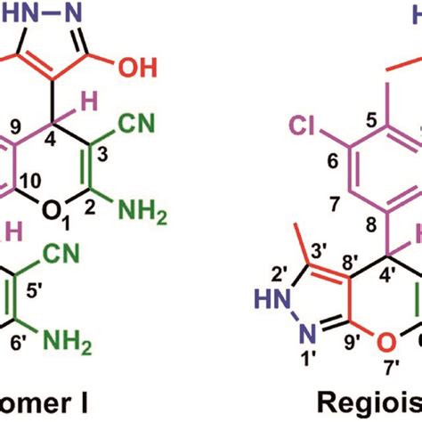 Possible Regio Isomers Of Pyranopyrazole Adorned 4h Chromen 9l