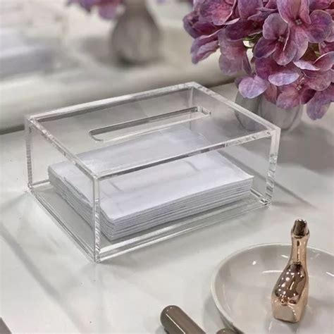 Caixa Porta Lenços De Papel Ou Interfolha Acrilico Cristal
