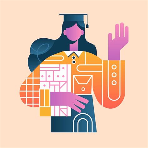 Premium Vector Flat Vector Illustration Of A Graduate Student In A