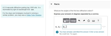 Solved A 2 0 Cm Wide Diffraction Grating Has 1000 Slits It