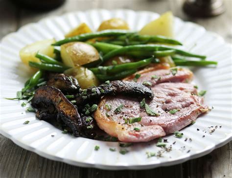 Gammon Steaks With Herby Mushrooms Recipe Abel And Cole