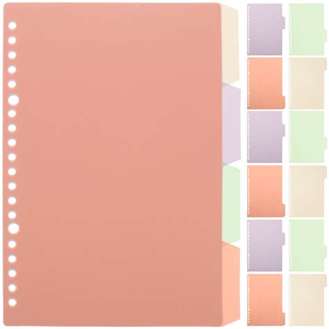 12 Sets Of Plastic Binder Dividers Notepad Binder Dividers Tabs Loose