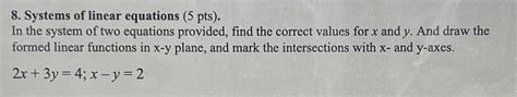 solved systems of linear equations 5pts the system of
