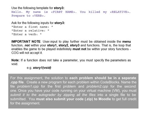 Solved Problem The Story Generator In The Game Mad Libs Chegg