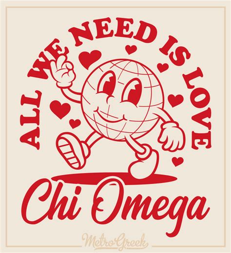 1223 Chi Omega Shirt World Peace Metro Greek
