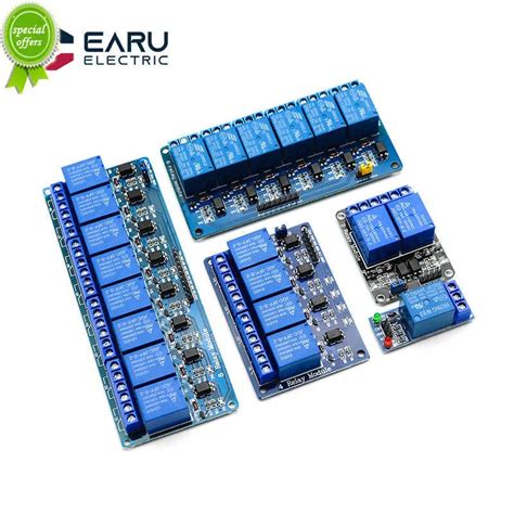 ₩1045에서 Optocoupler 릴레이 출력이있는 새로운 5v 12v 24v 릴레이 모듈 1 2 4 6 8 16 16 웨이