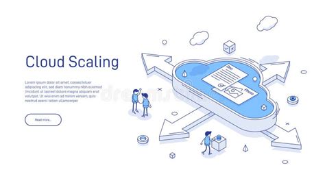 Cloud Scaling Solution Concept Cloud Computing Technology Is Easy