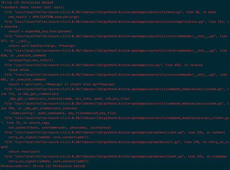 azure acs kubernetes get credentials permission denied · issue 4799