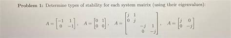 Solved Problem 1 Determine Types Of Stability For Each Chegg Com