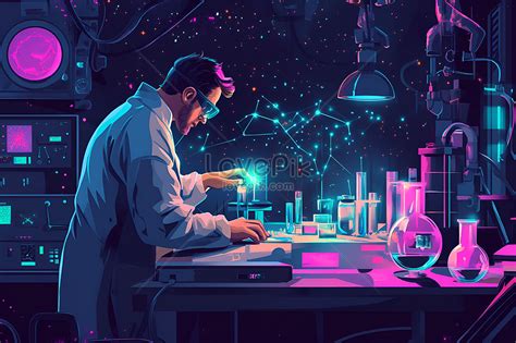 실험실의 과학자 일러스트 무료 다운로드 Lovepik