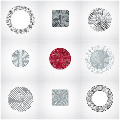 Premium Vector Collection Of Vector Microchip Designs Cpu Information Communication